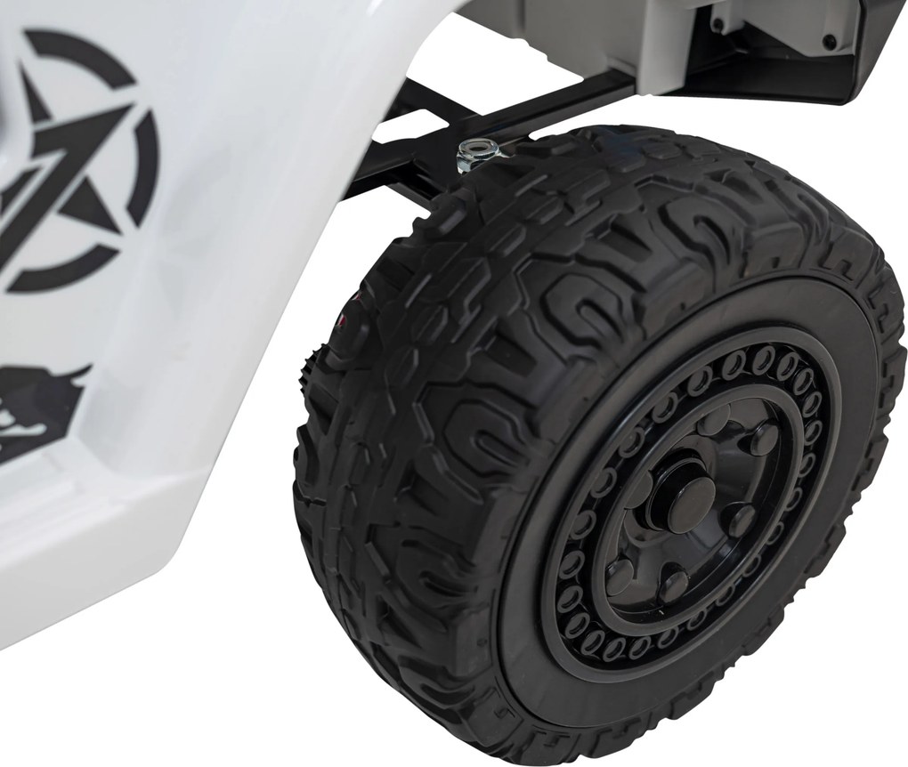 Ramiz Elektrické autíčko Toyota FJ Cruiser bílé + ovladač + pohon 4x4 + LED a audio + EVA kola + plynulý rozjezd