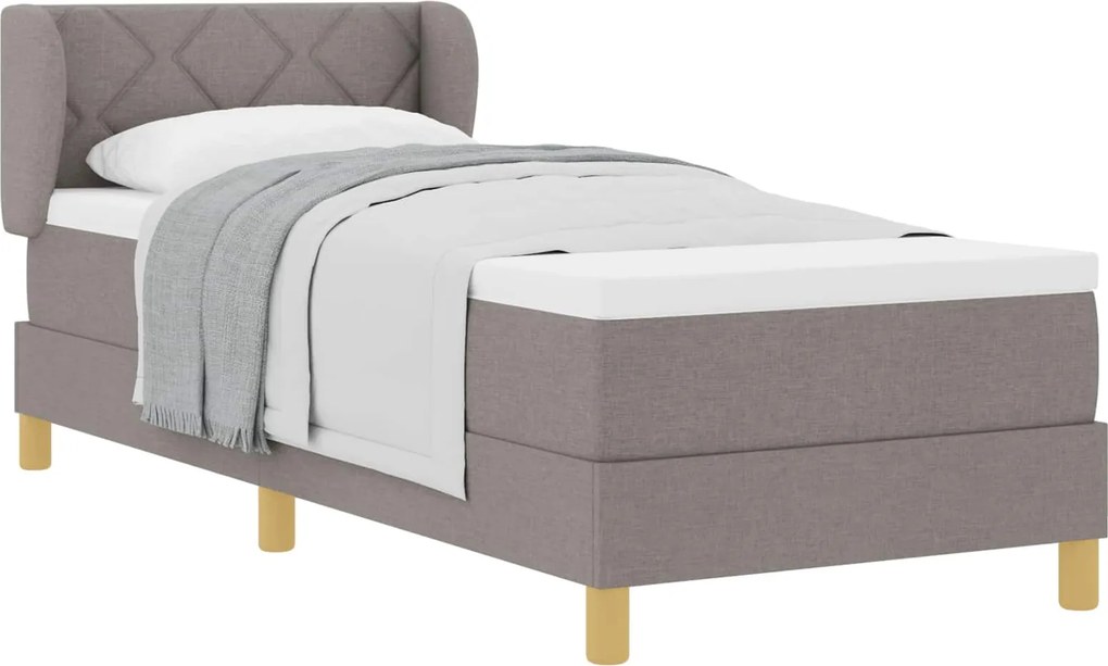 Postel s boxspringem s čelo Taupe 80 x 200 cm textil 3340245