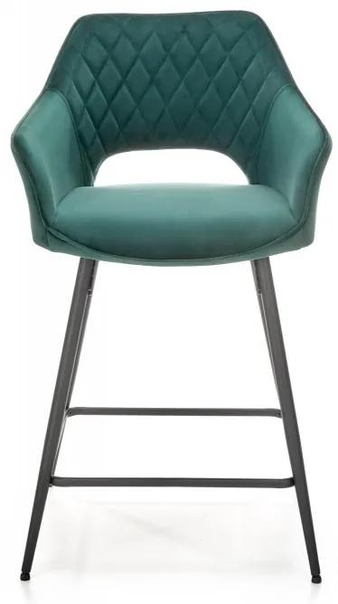 Barová židle- H107- Tmavě zelená