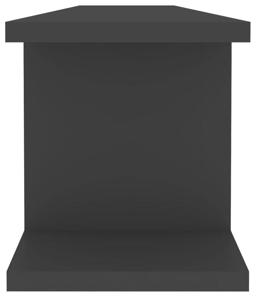 Nástěnné police 2 ks šedé 90 x 18 x 20 cm dřevotříska - Default Title