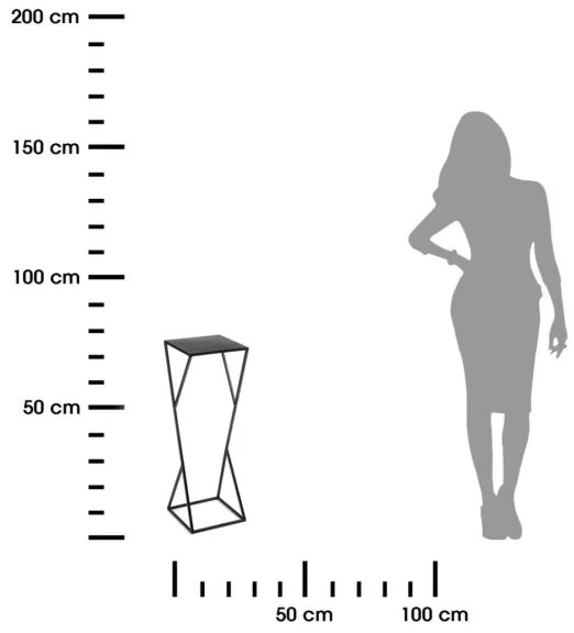 Stojan na květiny LOFT 70x23,5 cm černá