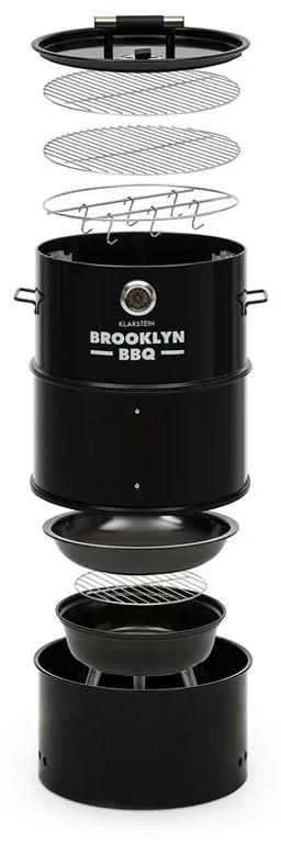 Brooklyn-BBQ, grilovací soudek, 4 v 1, Ø 42 cm, práškové lakování