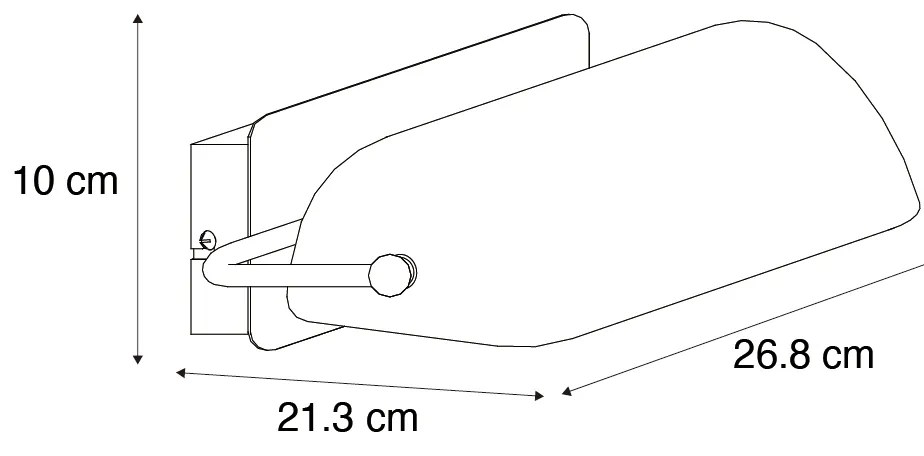 Klasická nástěnná lampa notáře tmavě bronzová se zeleným sklem - Banker