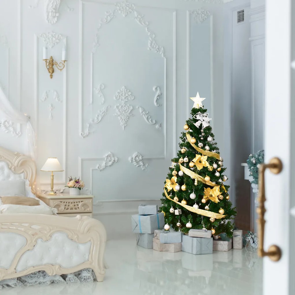 Costway Christmas Tree Umělý vánoční stromek s kovovým stojanem 150-240 cm