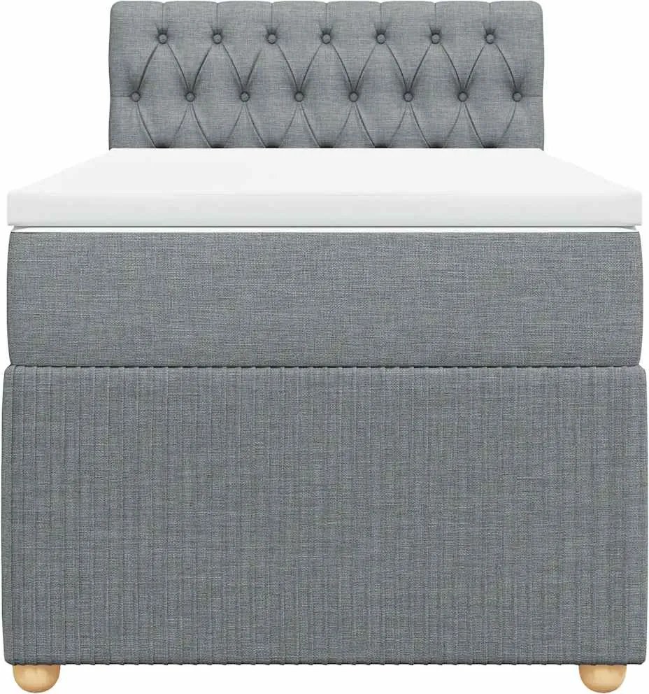 Box spring postel s matrací světle šedá 90x190 cm textil 3289618