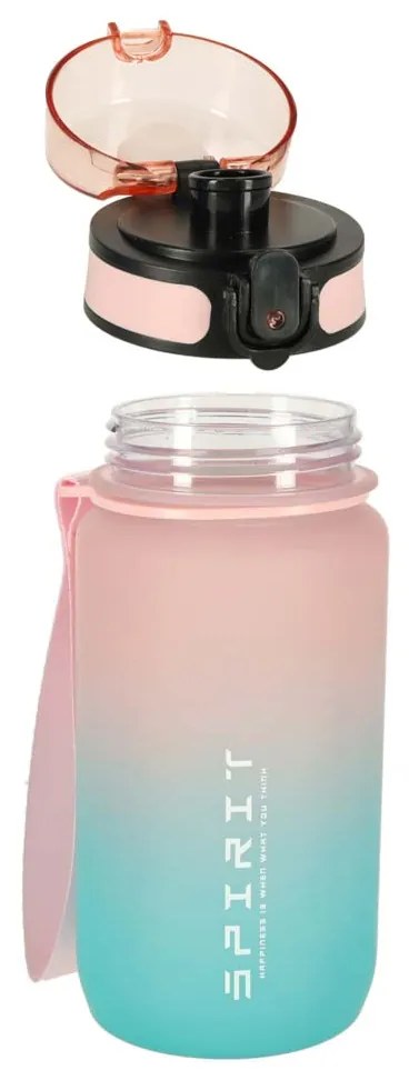 Creative Corner Láhev na vodu bidon s brčkem sportovní 600ml růžovo-modrá