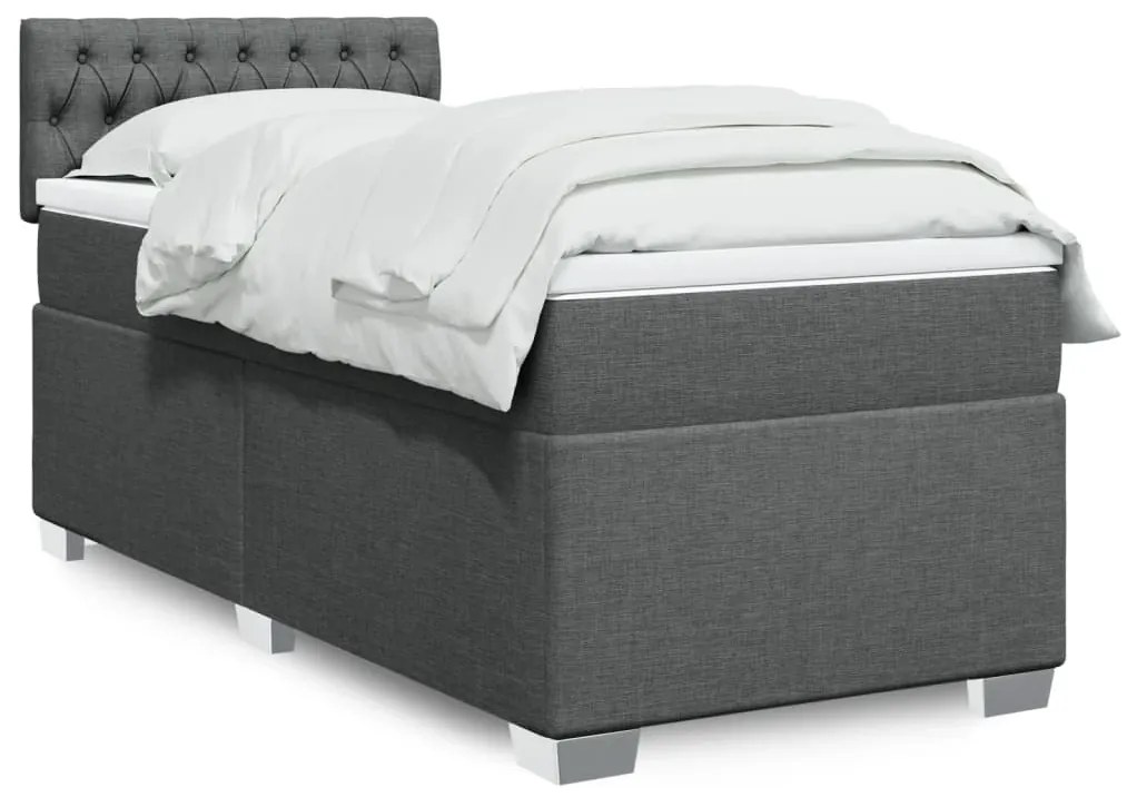 Box spring postel s matrací tmavě šedá 80 x 200 cm textil 3285723