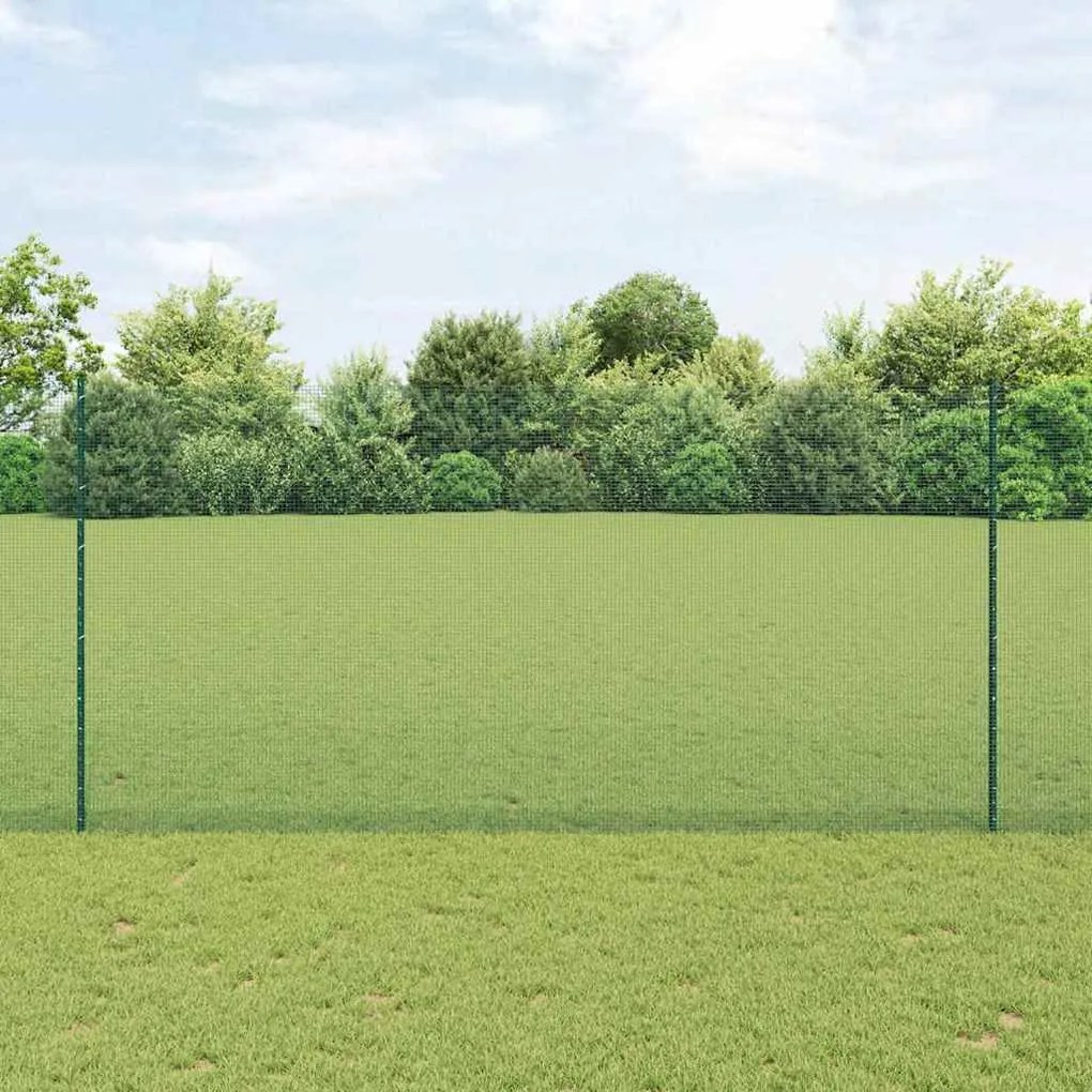 Svařovaná drátěná plotovina s tyčkami 10 x 1,6 m Zelená 3336460