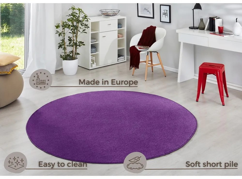Tmavě fialový kulatý koberec ø 200 cm Fancy – Hanse Home