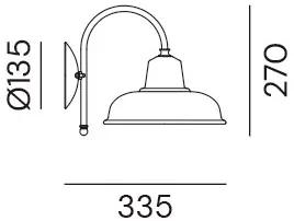 Il Fanale 243.06.OR Contrada, nástěnné svítidlo z mosazi a mědi, 1xE27 max 15W, průměr 25,5cm