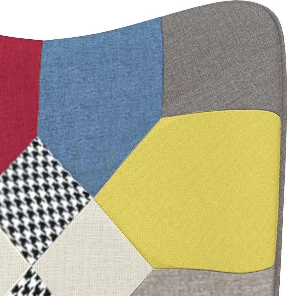 vidaXL Relaxační křeslo se stoličkou patchwork textil [328196] Barva: Šedá