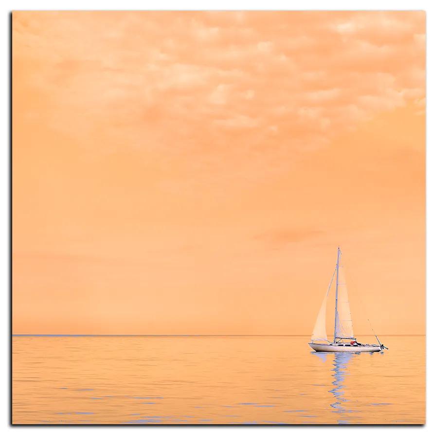 Obraz na plátně - Plachetnice na moři - čtverec 3248FA (80x80 cm)