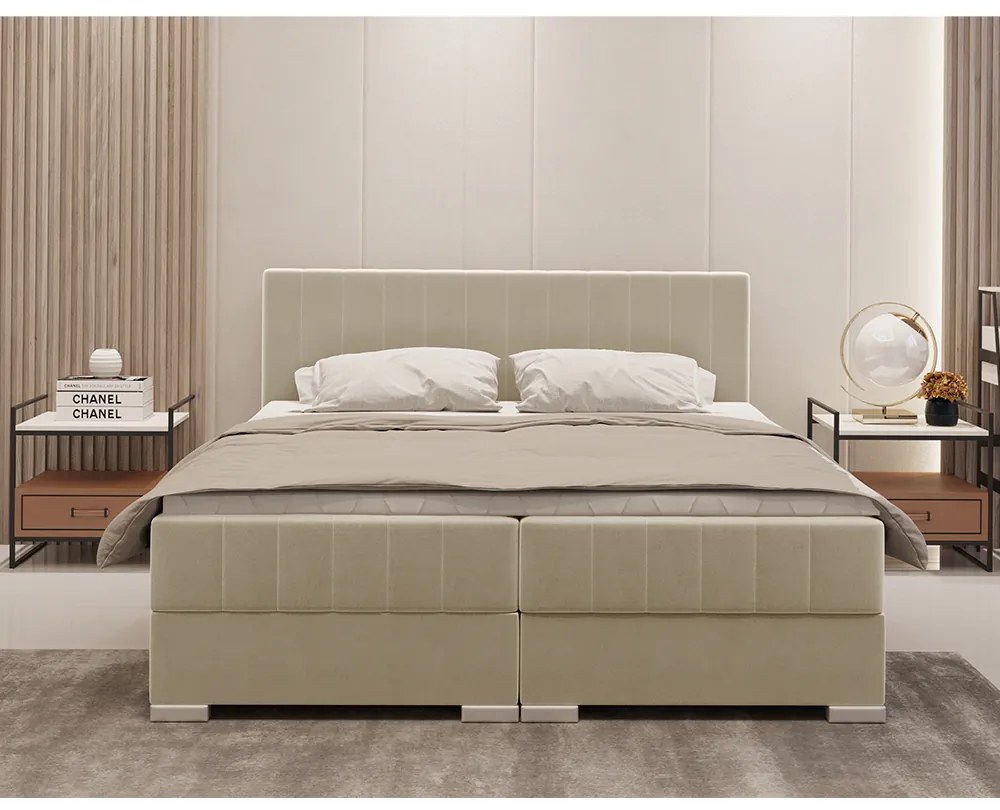 Postel dvoulůžko BOXSPRING EDIT + topper v ceně | 180x200 | 16 šedé