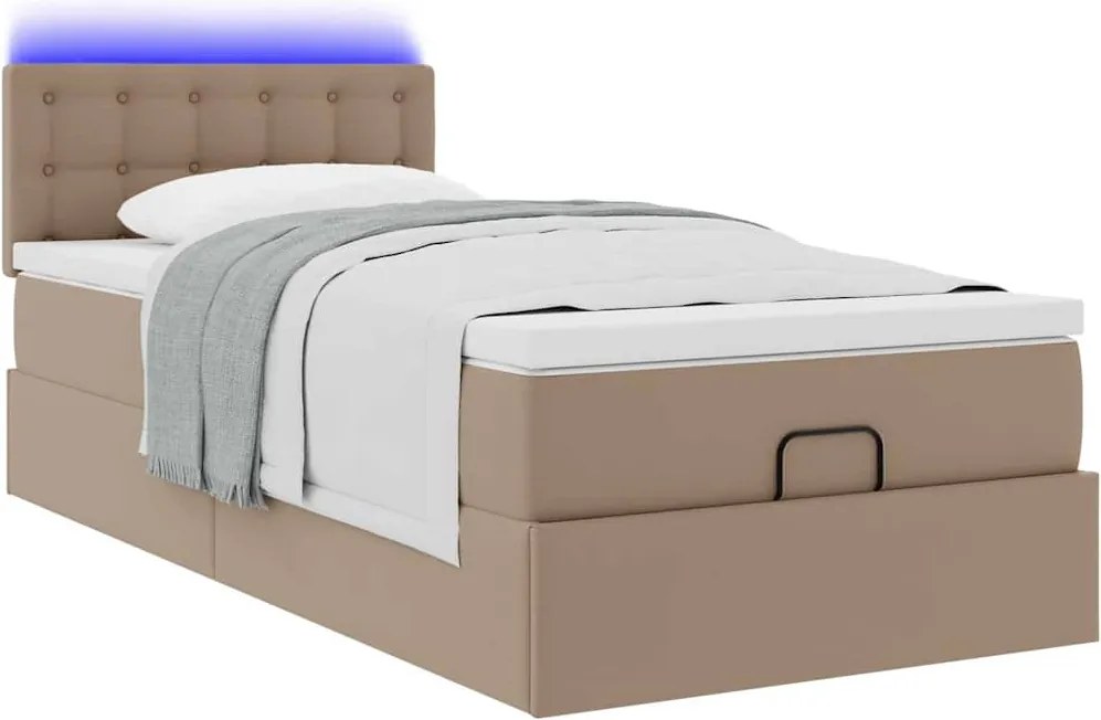 Osmanský rám postele s matrací cappuccino 90x200cm umělá kůže 3312136