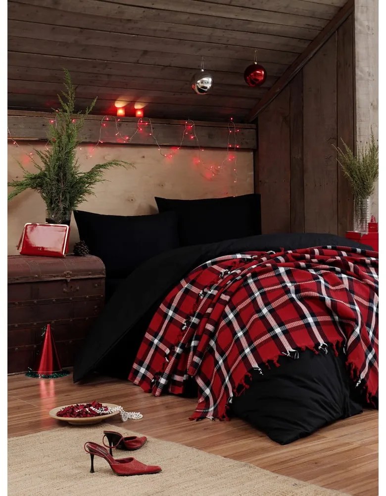 Lehký bavlněný přehoz přes postel Iskoc Red, 200 x 240 cm
