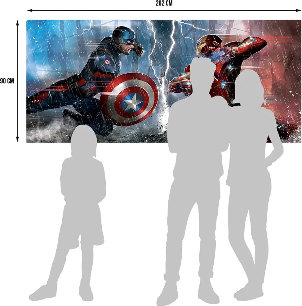 Dětská vliesová fototapeta na zed' Avengers Občanská válka, Disney | 202 x 90 cm | DFTDNH 5359