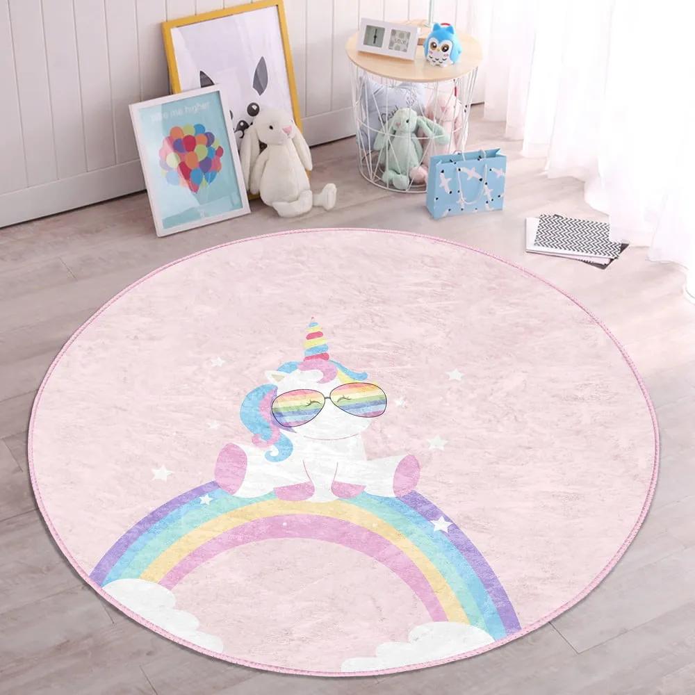 Růžový dětský koberec ø 100 cm Comfort – Mila Home