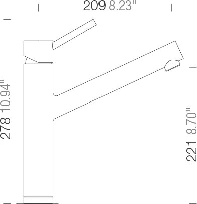 Schock Baterie dřezu ALTOS nerez masiv pevné ramínko (nízkotlak)