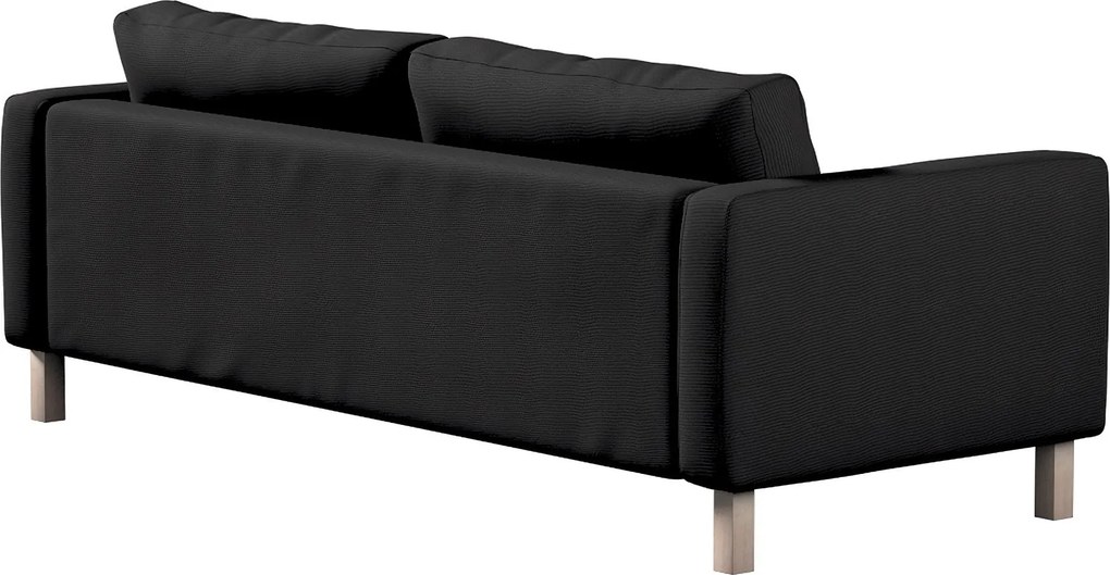 Potah na pohovku IKEA Karlstad, 3-místná, rozkládací barva černá látka pletený vzor