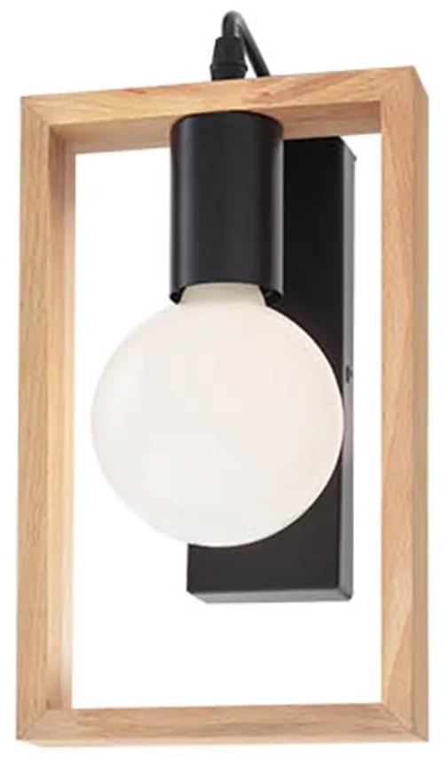 Smarter 01-1663 nástěnné svítidlo Timber, černé, dřevo, 1xE27, 25cm