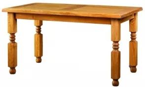 Jídelní stůl z masivu MES 01 A 80x140 s hladkou deskou - výběr moření, 01Moření K15 - hnědá borovice, 02Moření horní desky K09 - přírodní borovice 0