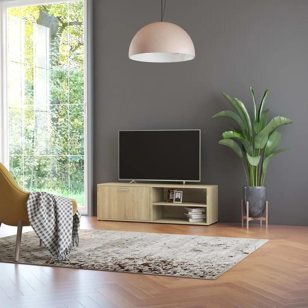 vidaXL TV stolek 120 x 34 x 37 cm dřevotříska [801155] Barva: bílá s vysokým leskem