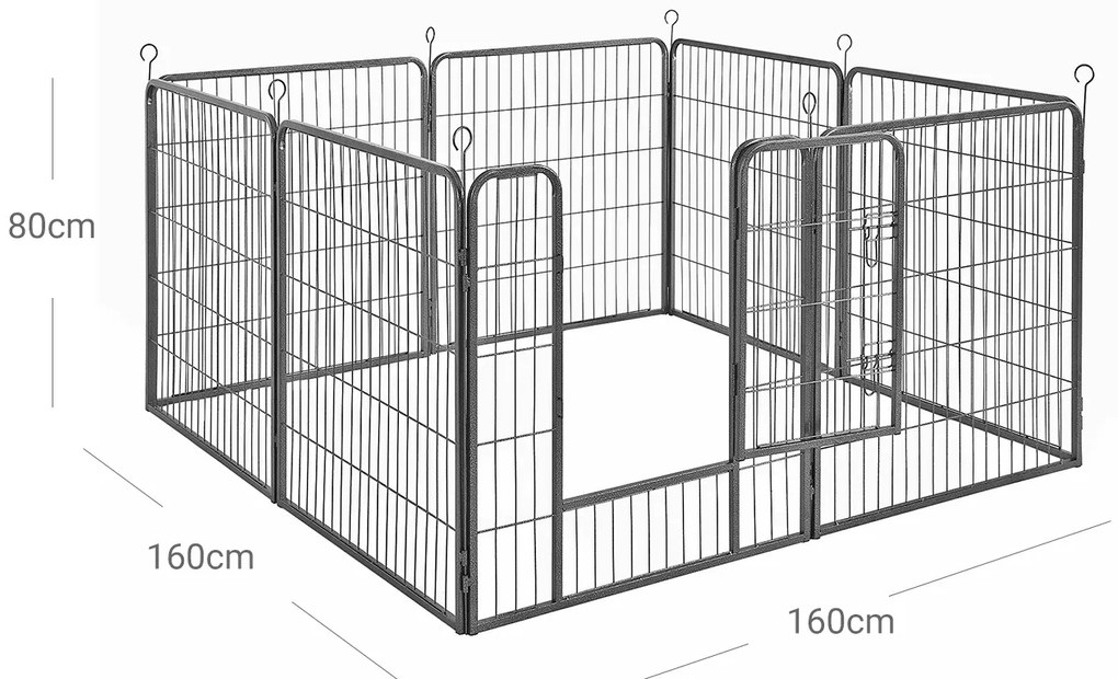 Ohrádka pro zvířata Babybel 210 cm šedá