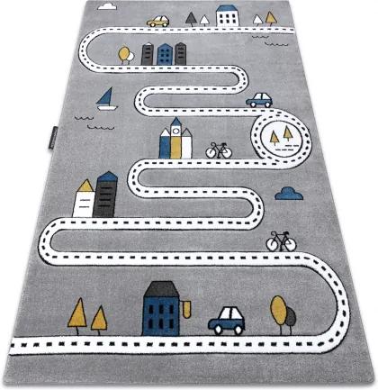 Makro Abra  Dětský kusový koberec PETIT Ulice šedý 160 x 220