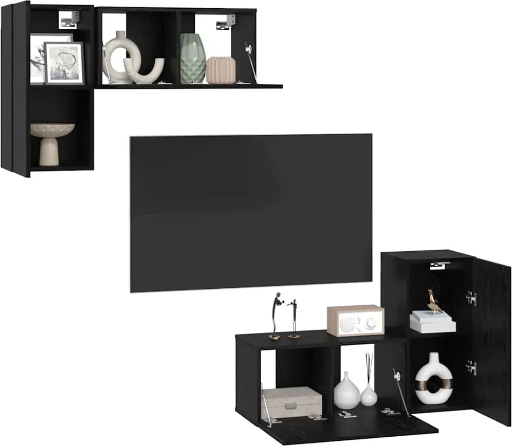 Sestava TV skříněk 4 ks Černý dub Kompozitní dřevo 3393268