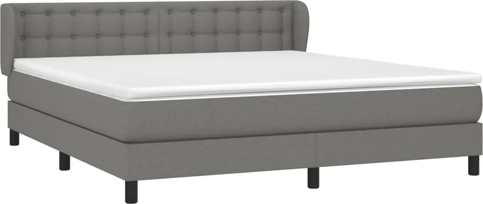 Box spring postel s matrací tmavě šedá 180x200 cm textil 3126582