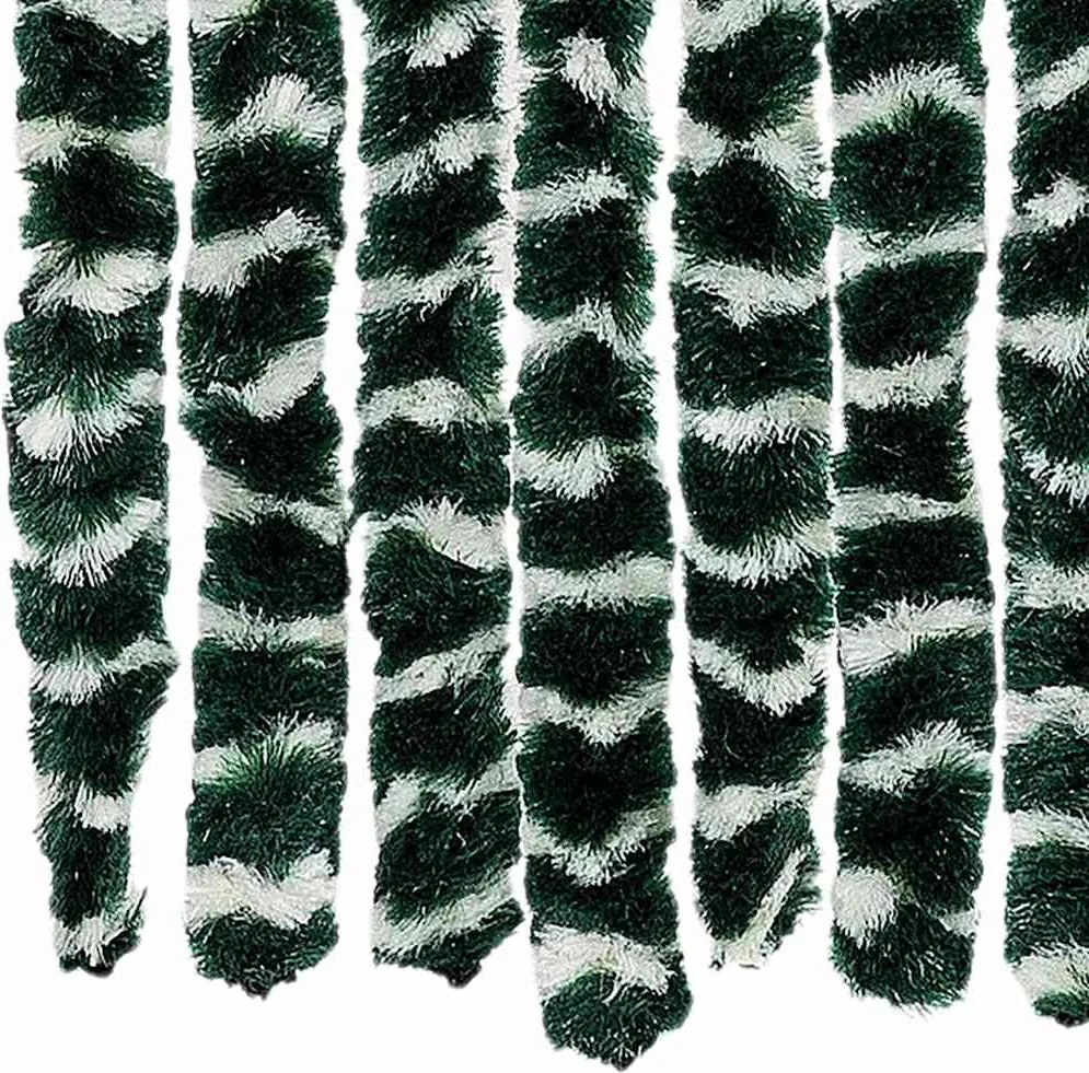 Závěs proti hmyzu zeleno-bílý 90 x 220 cm Chenille 325446