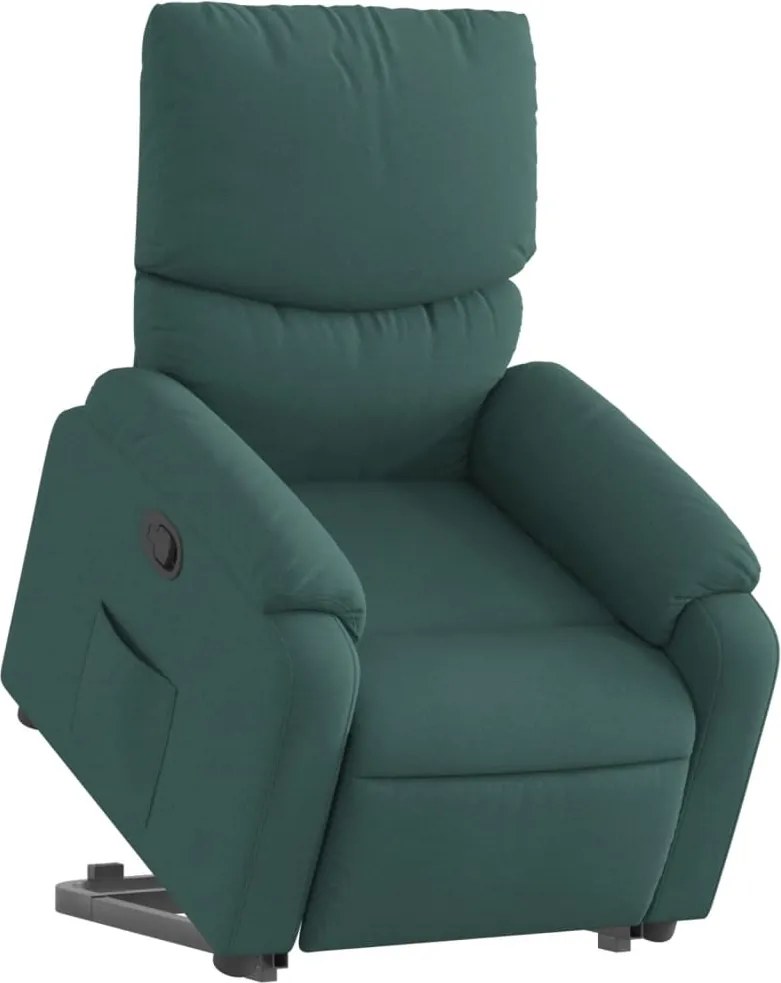 Zvedací polohovací křeslo tmavě zelené textil 3204830