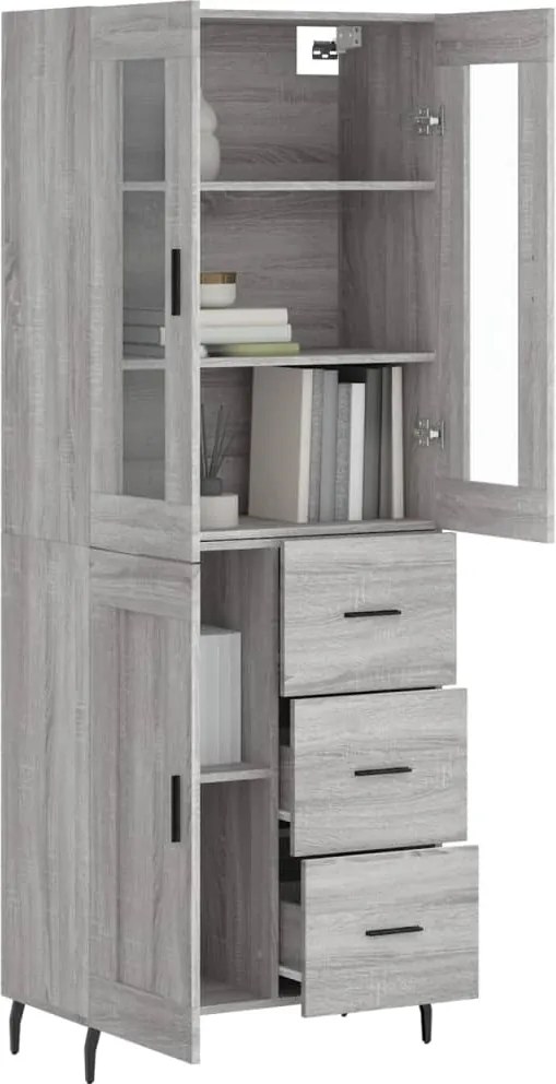 Skříň highboard šedá sonoma 69,5 x 34 x 180 cm kompozitní dřevo 3198679