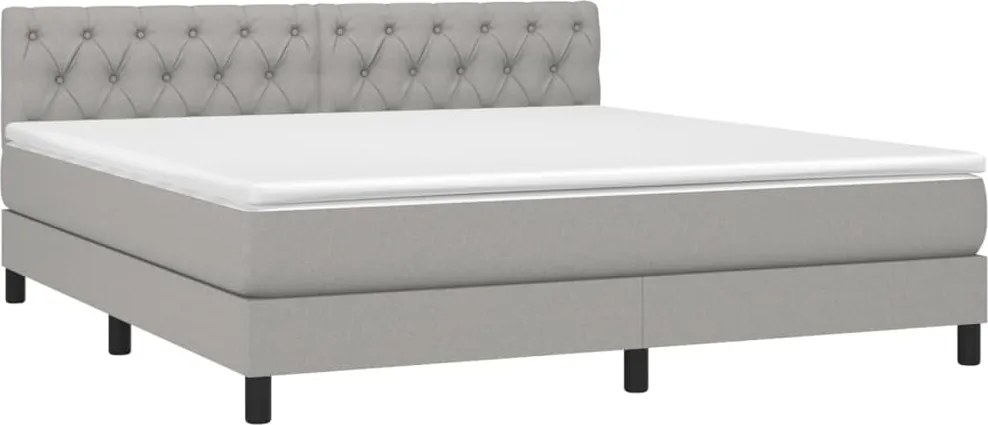 Box spring postel s matrací světle šedá 160 x 200 cm textil 3140305