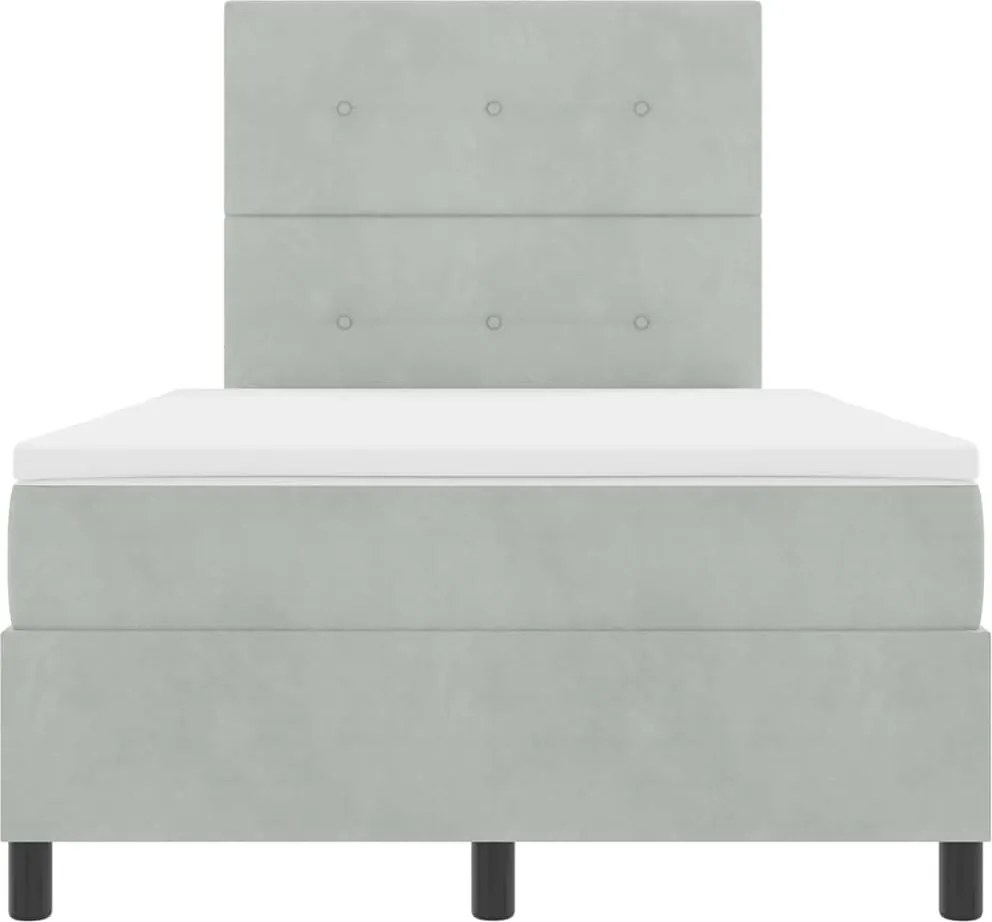 Postel s boxspringem s čelo Světle šedá 120 x 200 cm samet 3339824