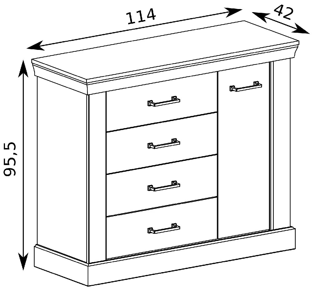 Antica K | komoda A2 | 114 cm | kraft zlatý