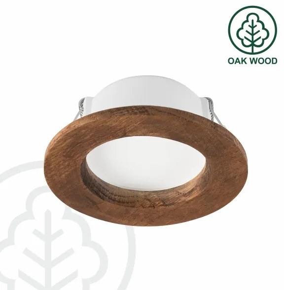 LED Podhledové svítidlo WOODY SPOT LED/5,5W/230V 4000K třešeň pr. 10 cm