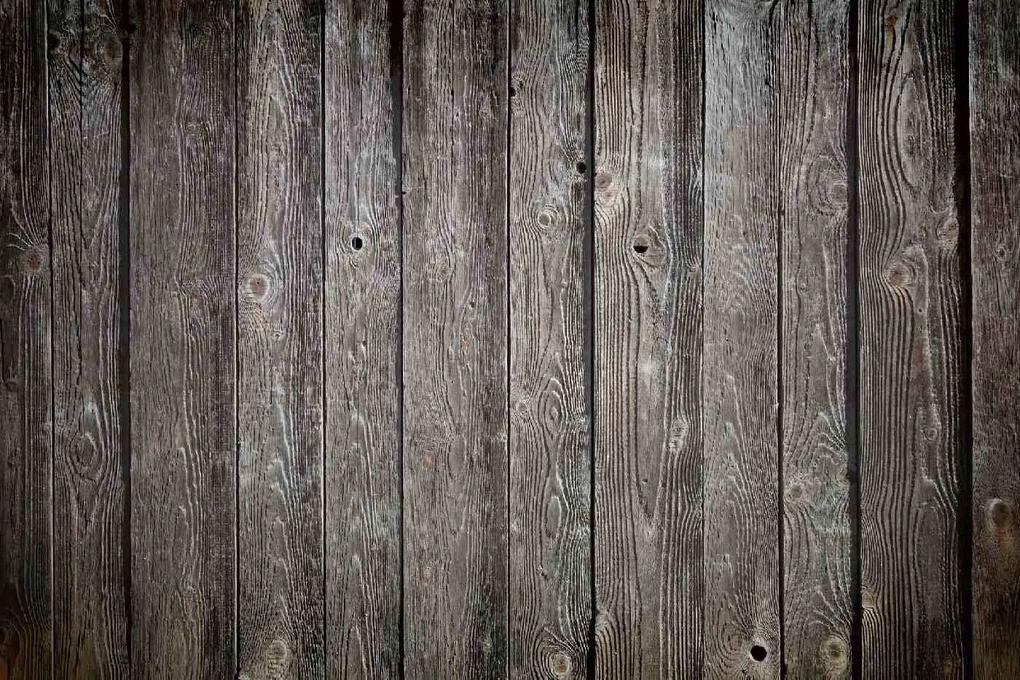 DIMEX | Samolepicí vliesová fototapeta na zeď Vintage dřevěné pozadí MA-5-2571 | 375 x 250 cm | bílá, černá