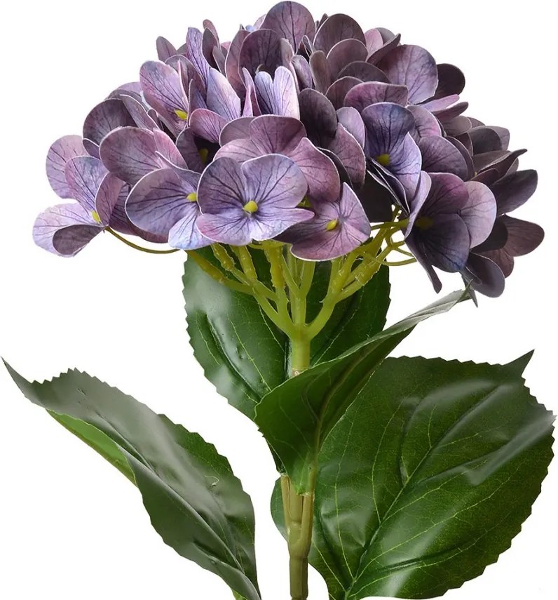 Fialová umělá květina hortenzie Hydrangea - 16*15*68 cm