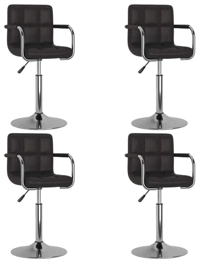 3087887 vidaXL Otočné jídelní židle 4 ks černé umělá kůže