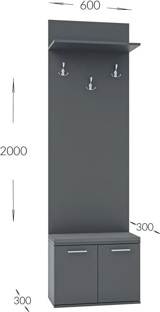 VerDesign Předsíň ARMADIO, dub sonoma