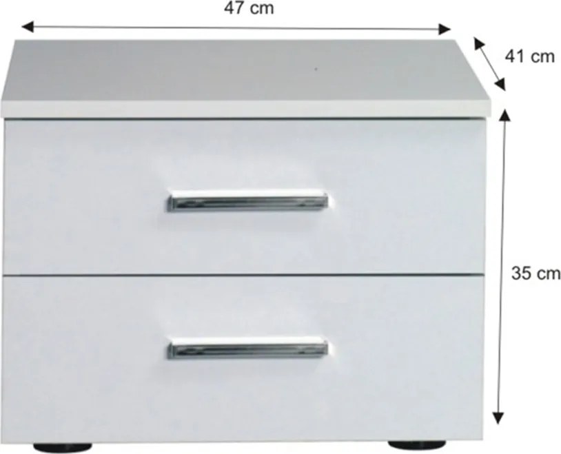 Ložnicový komplet (skříň+postel 160x200+2 x noční stolek), bílá / vysoký bílý lesk HG, ASIENA