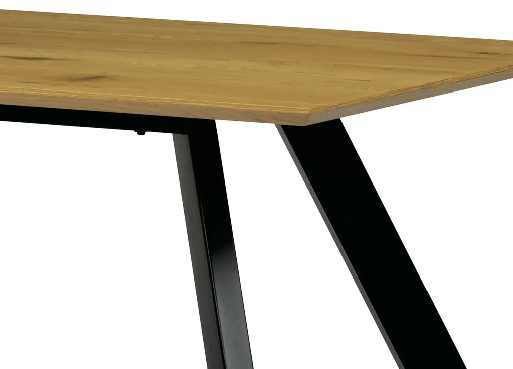 AUTRONIC Stůl jídelní 180x90x75 cm, deska MDF, 3D dekor divoký dub