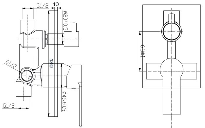 Mereo Dita sprchový set s dvoucestnou podomítkovou bateríí chrom CB650SD1