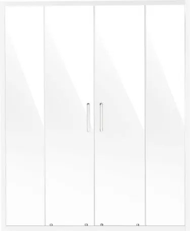 Polorámové dvojité posuvné sprchové dveře SGCC tvrzené sklo 6,4 mm chrom