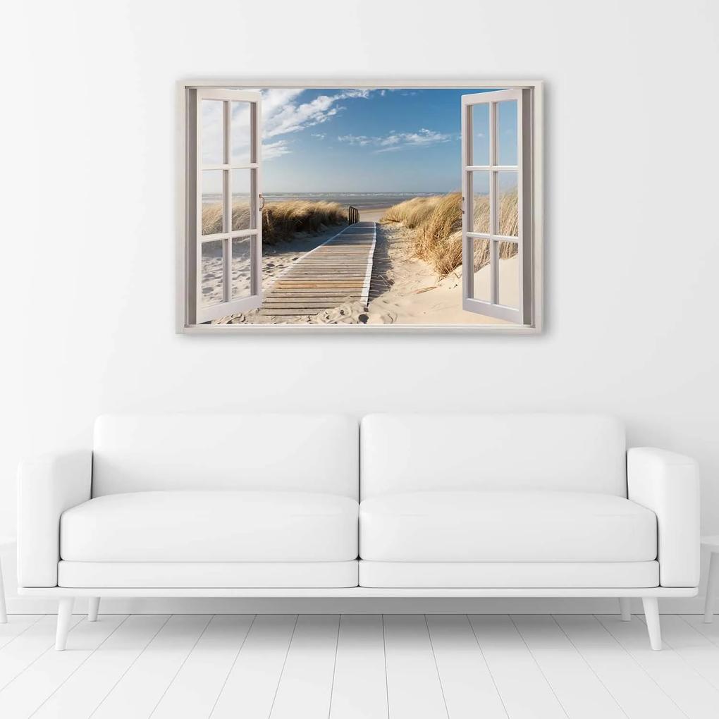 Gario Obraz na plátně Okno cesta na hezkou pláž Rozměry: 60 x 40 cm