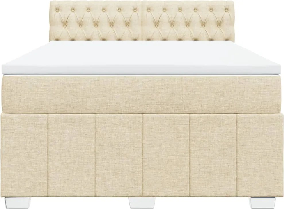 Box spring postel s matrací krémová 140x200 cm textil 3289403