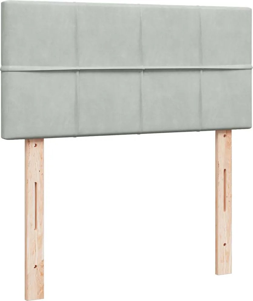 Box spring postel s matrací světle šedá 90x200 cm samet 3287650