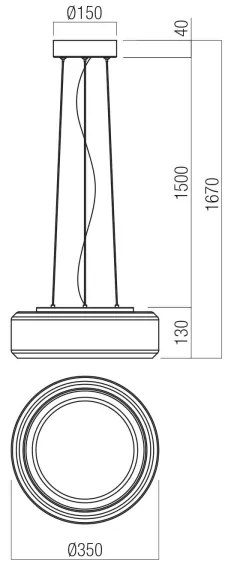Redo 01-3591 - LED Lustr na lanku SOLERA LED/24W/230V pr.35 cm CRI 93 3000/4000K