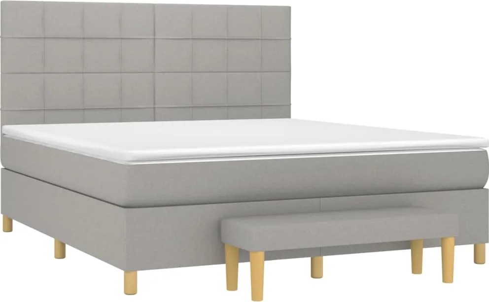 Box spring postel s matrací světle šedá 160 x 200 cm textil 3137165